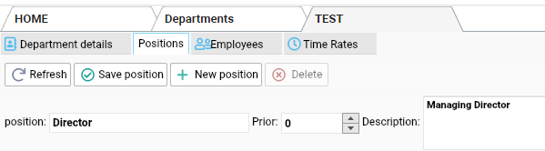 Departments and Positions