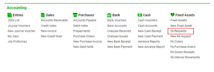 Fixed Assets Requests