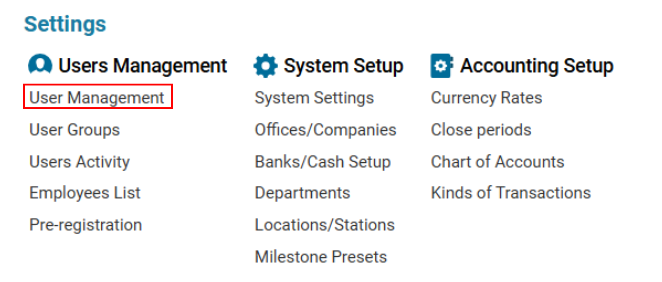 General User Management