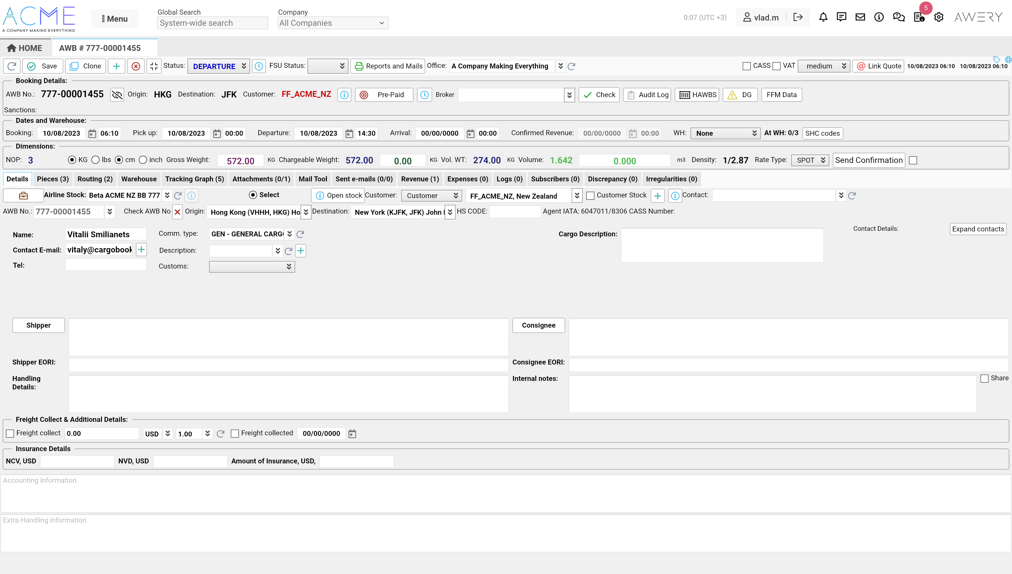 The process of working with imported AWB